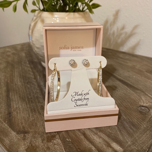 sofia james | Jewelry | Sofia James Hoop Earrings And Studs | Poshmark
